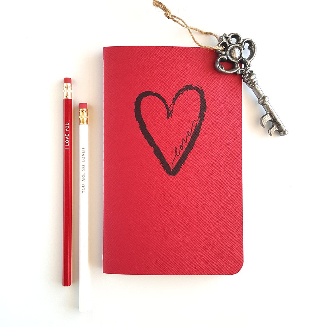 Brushed Heart hand Lettered Notebook Journals 80 Pages | Etsy