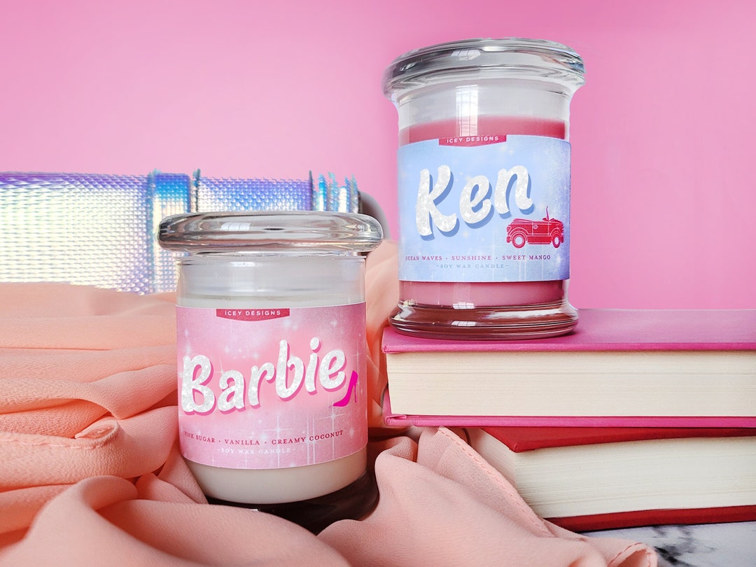 Barbie and Ken // 8oz Jar Tropical Scented Soy Candle - Etsy