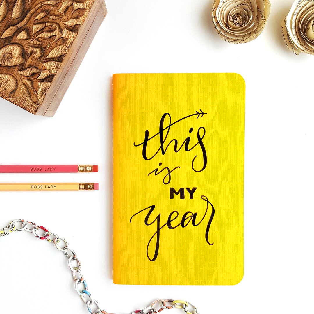 This is My Year Yellow hand Lettered Minimalistic - Etsy