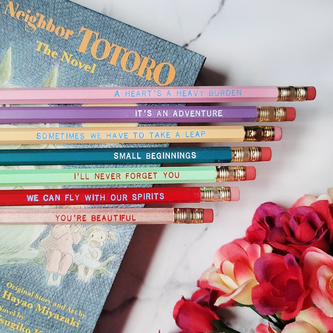 Studio Ghibli Inspired Pencil Set — 7 Engraved Pencils, Howl, Ponyo ...