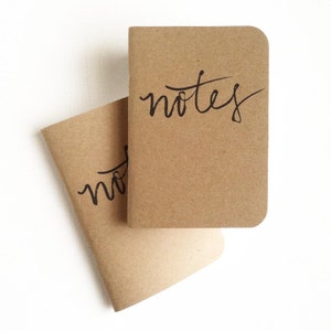 Notes — Pocket-sized Hand Lettered Notepad, Notebook, Journal in Kraft ...