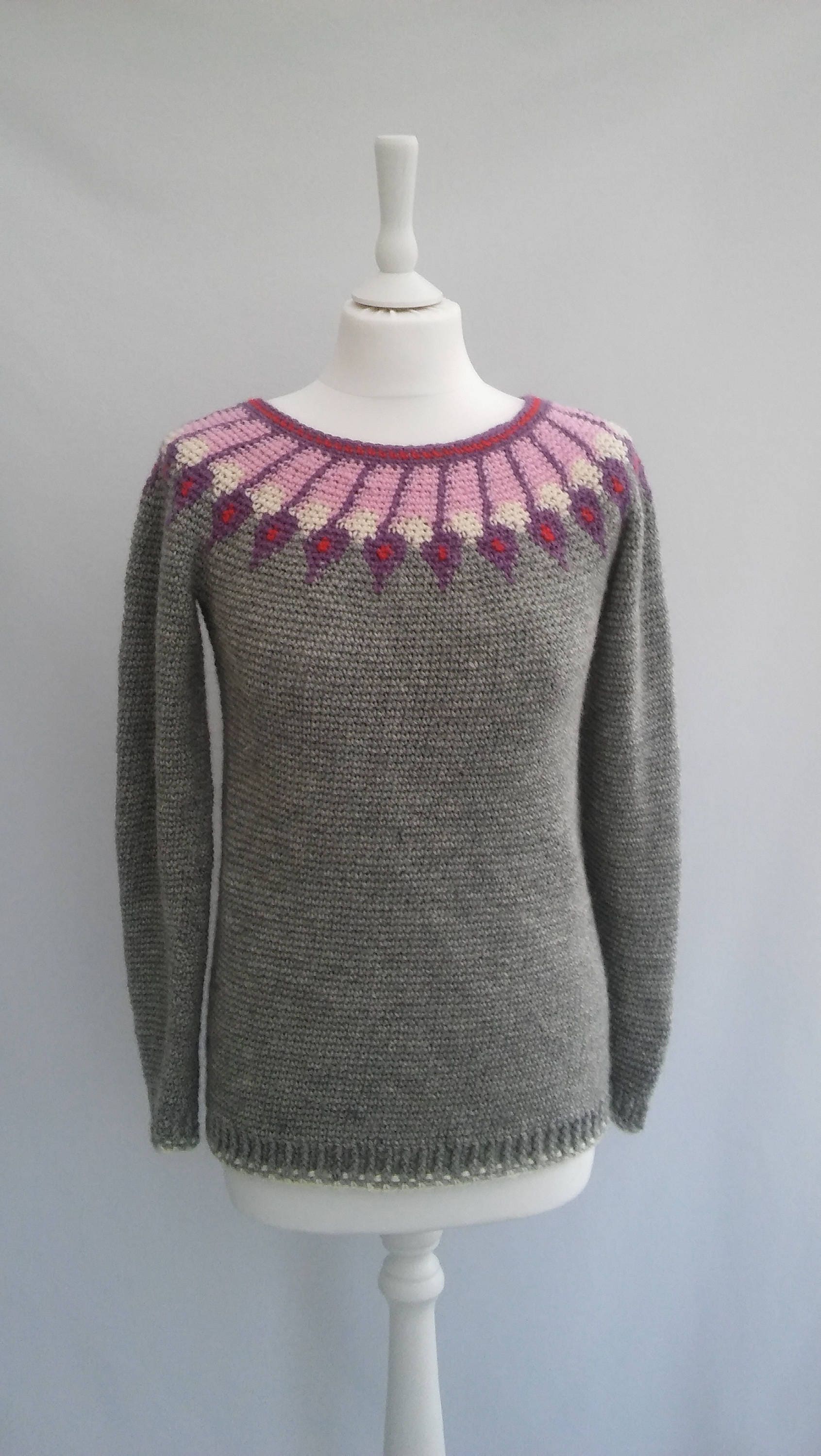 Crochet Pattern Pdf Birds of A Feather Yoked Sweater - Etsy