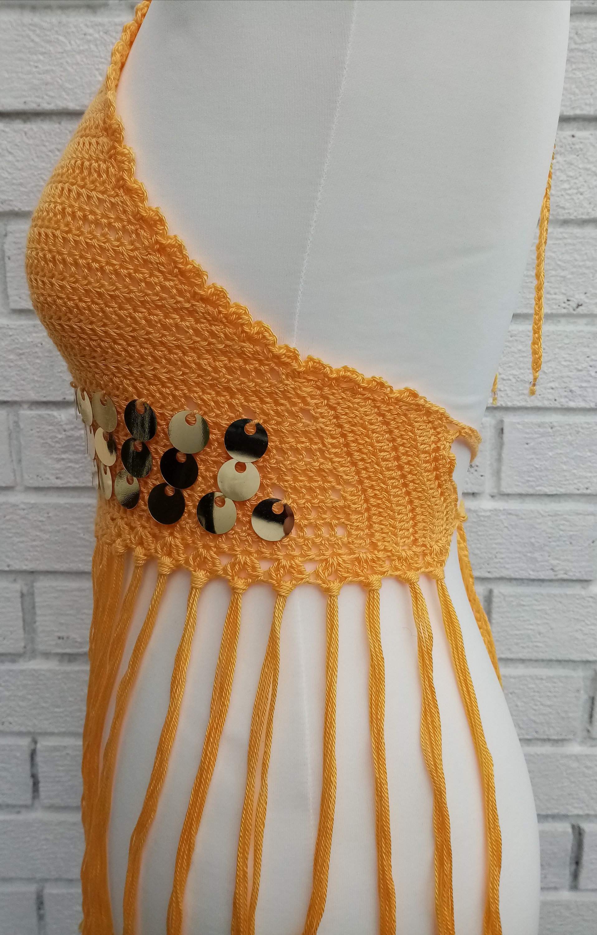 Boho Halter Top Crochet Pattern Pdf Cropped Halter With Sequins and ...