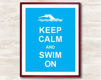 Keep Calm Swim On | Etsy