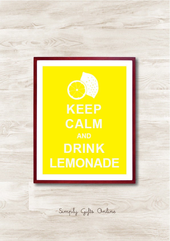 Keep Calm And Drink Lemonade Instant Download Typographic Etsy
