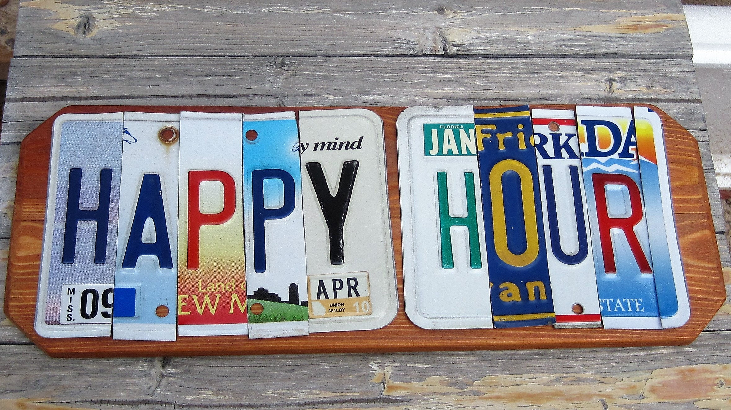 Happy Hour Bar Sign License Plate Art - Etsy