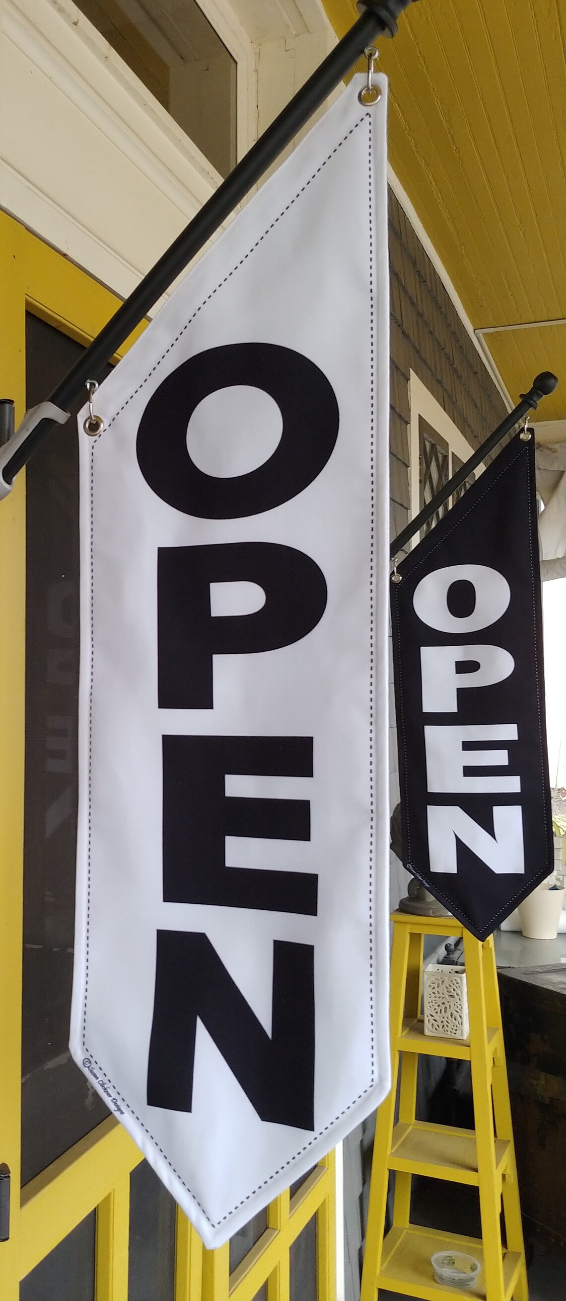 BASIC OPEN Flag Double Sided Heavy Weight Canvas - Etsy