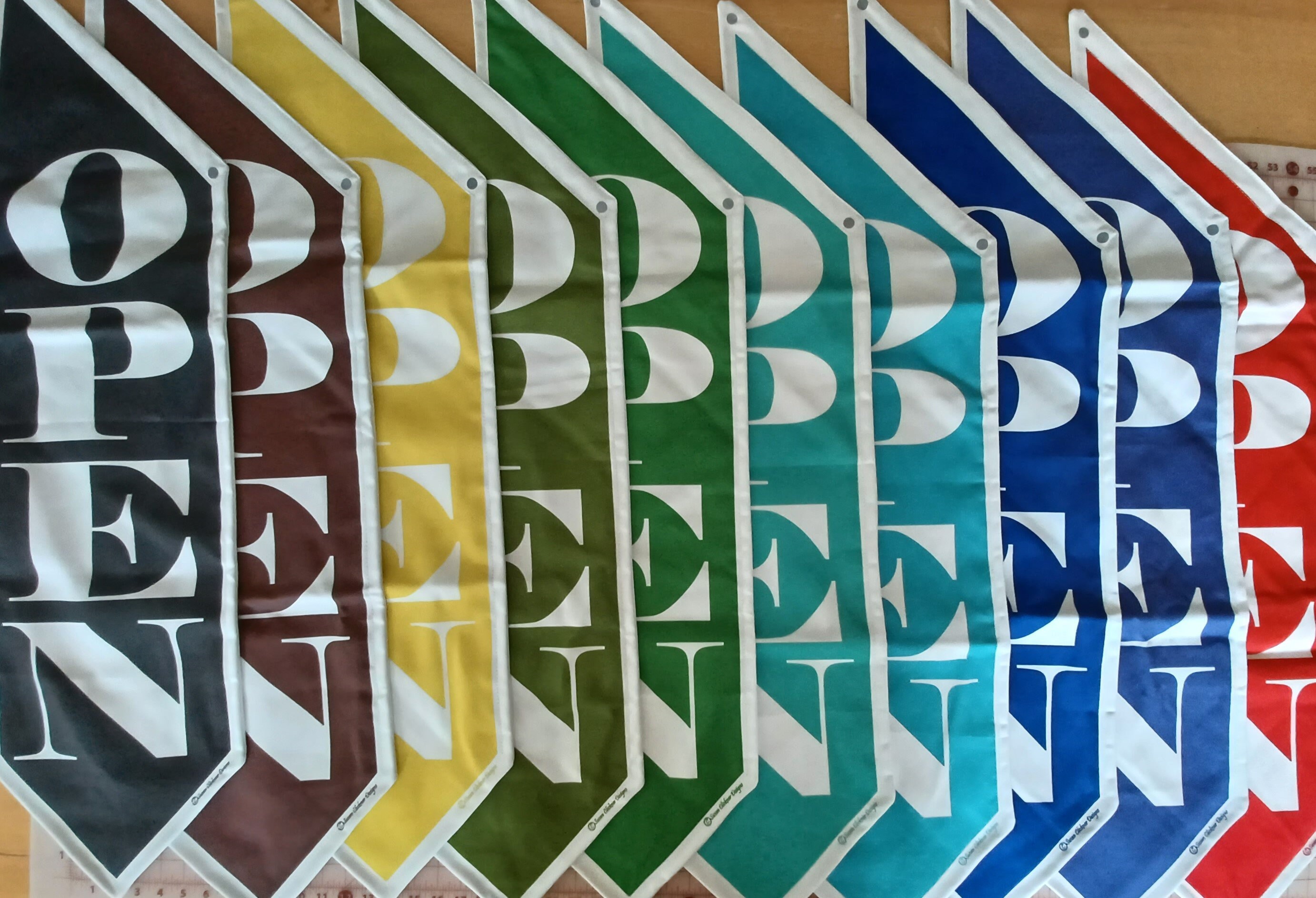 BASIC OPEN Flag in Full COLORS Double Sided Outdoor Canvas - Etsy