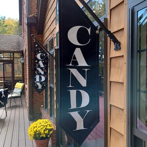 CANDY CANDY FLAG * Double Sided * Heavy Weight Canvas * Handmade Pole ...