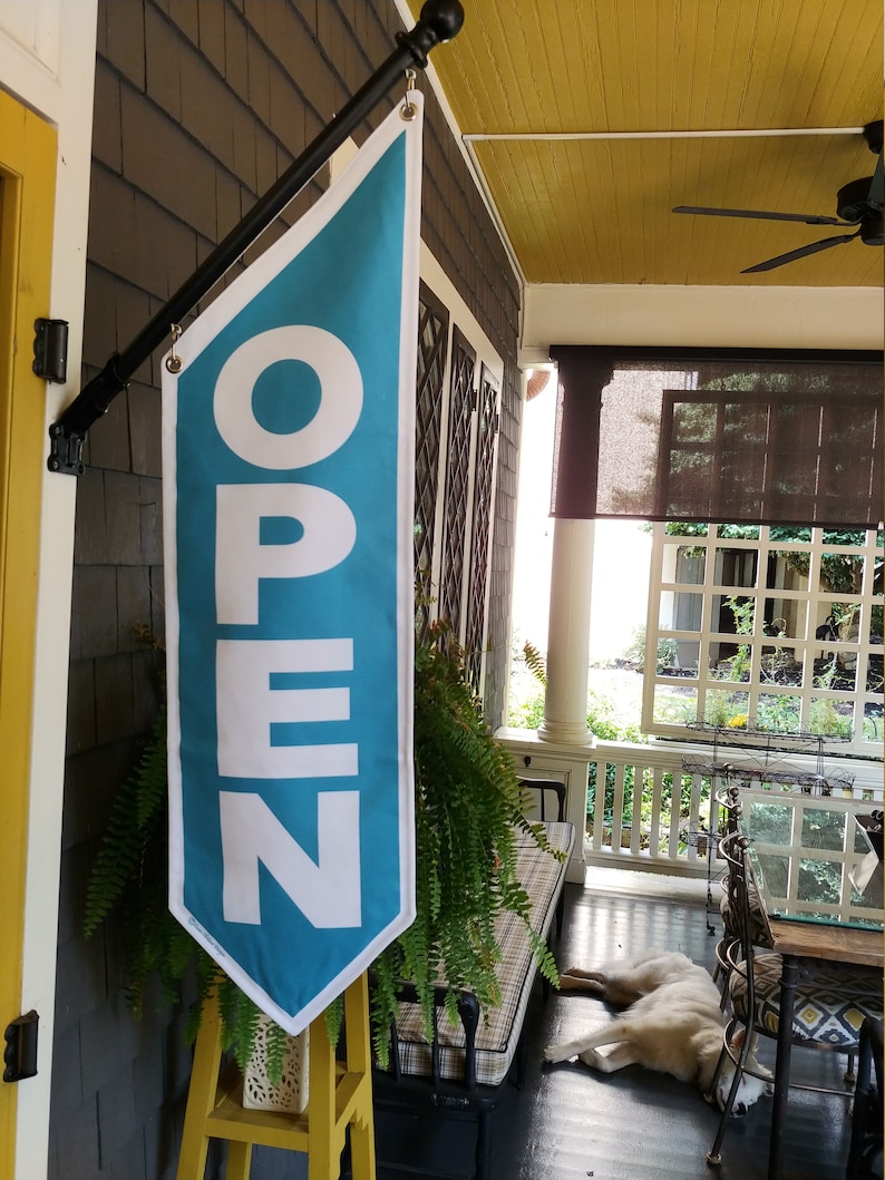 BASIC OPEN Flag in Full COLORS Double Sided Outdoor Canvas - Etsy
