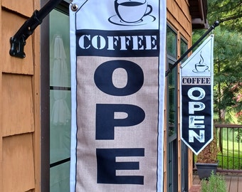 ELEGANT COFFEE Flag 2 Sided Heavy Canvas Pole & Bracket - Etsy