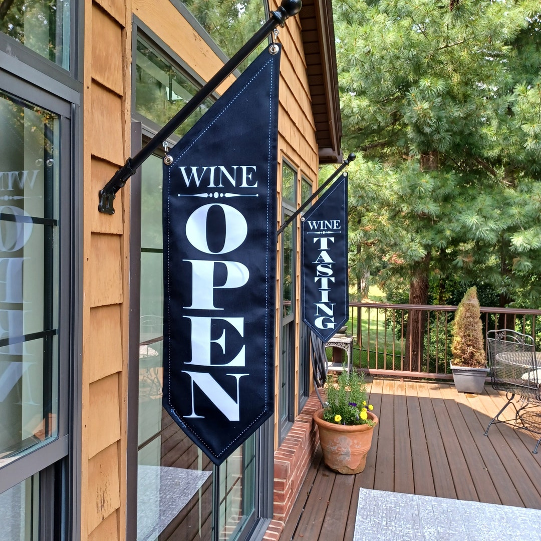 WINE OPEN and Wine TASTING * Double Sided * Heavy Weight Canvas ...