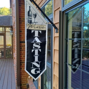 WINE OPEN Flags Two Designs Double Sided Heavy Weight Canvas Pole ...