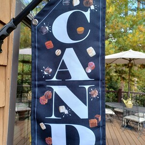 CANDY CANDY FLAG * Double Sided * Heavy Weight Canvas * Handmade Pole ...