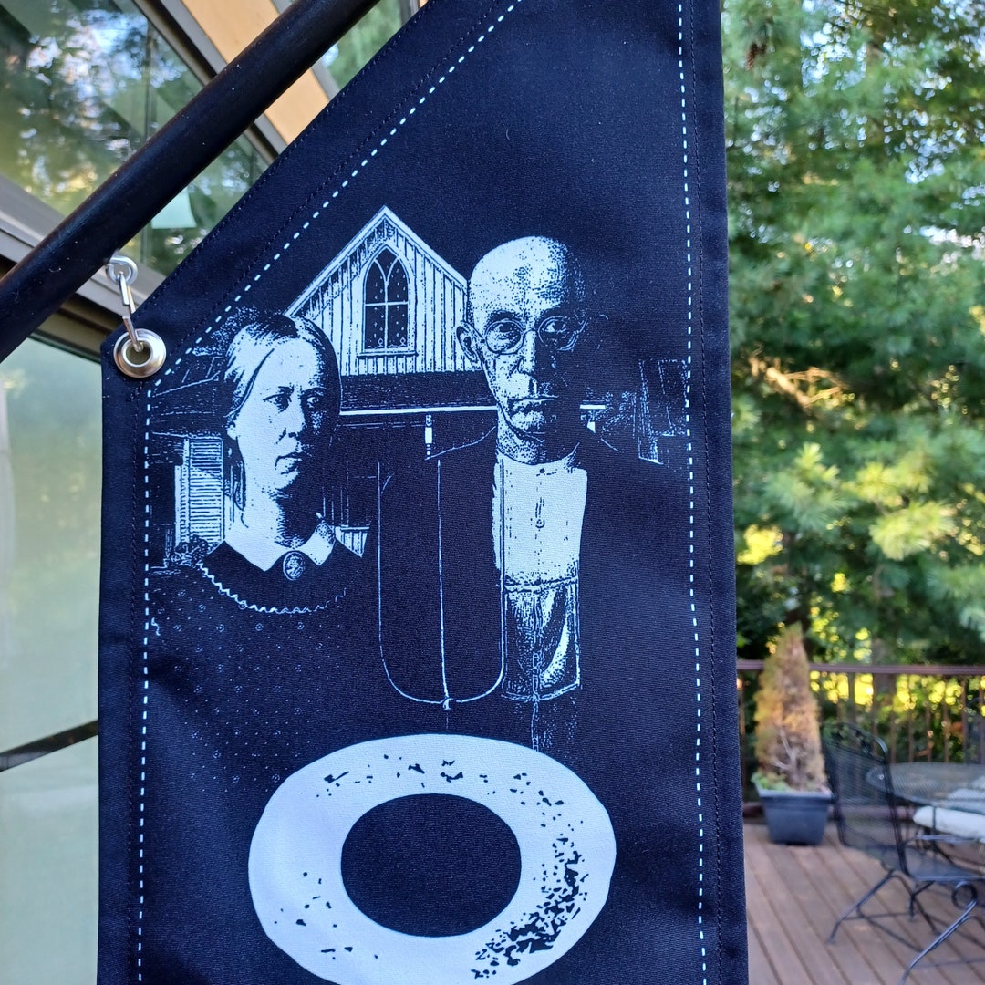AMERICAN GOTHIC OPEN Flag * Double Sided * Heavy Weight Canvas ...