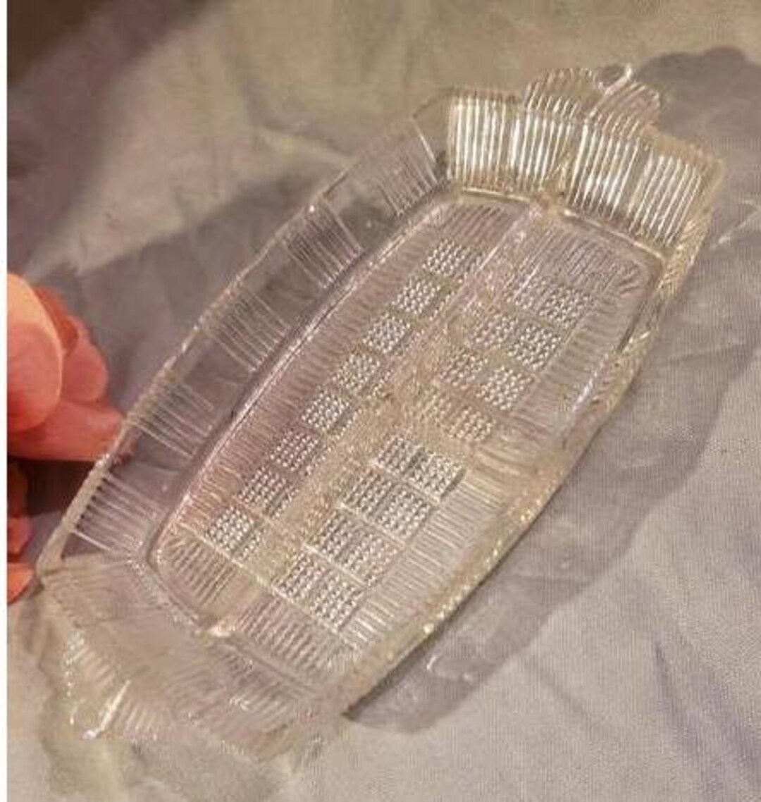 Art Deco Relish Dish Waffle Pattern - Etsy