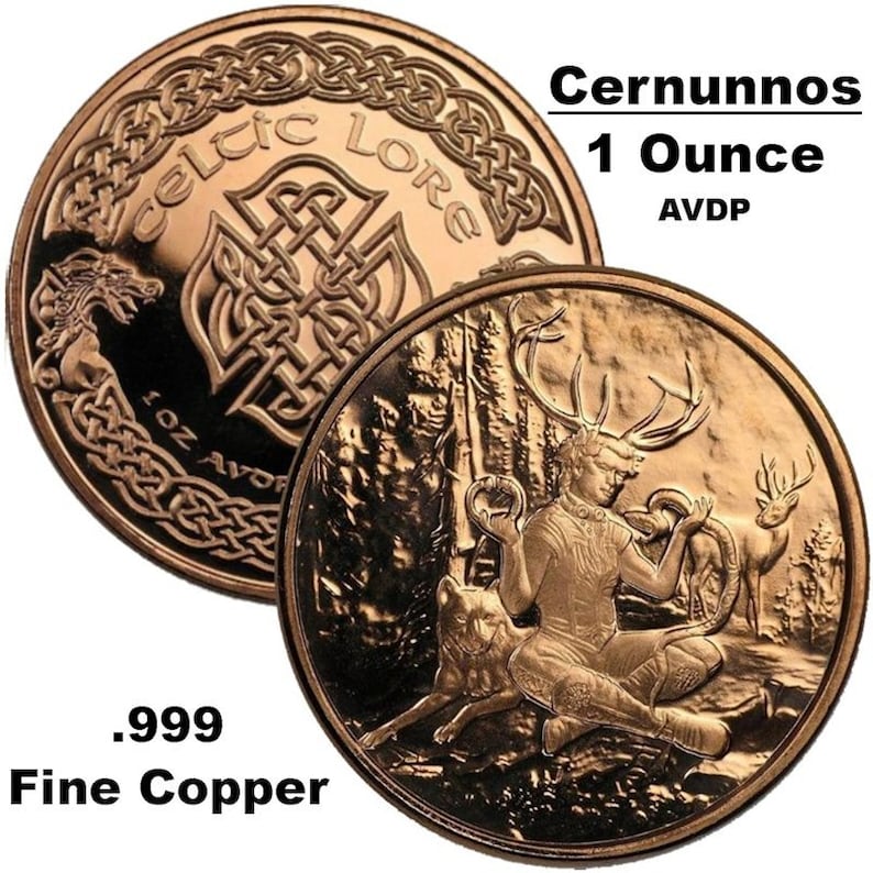 Celtic Lore Series 1 Oz .999 Pure Copper Round Challenge Coin | Etsy