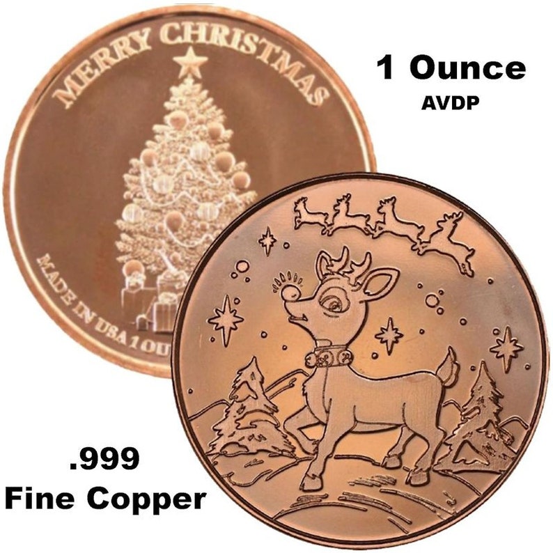 Christmas Series Tree Back Design 1 oz .999 Pure Copper BU | Etsy