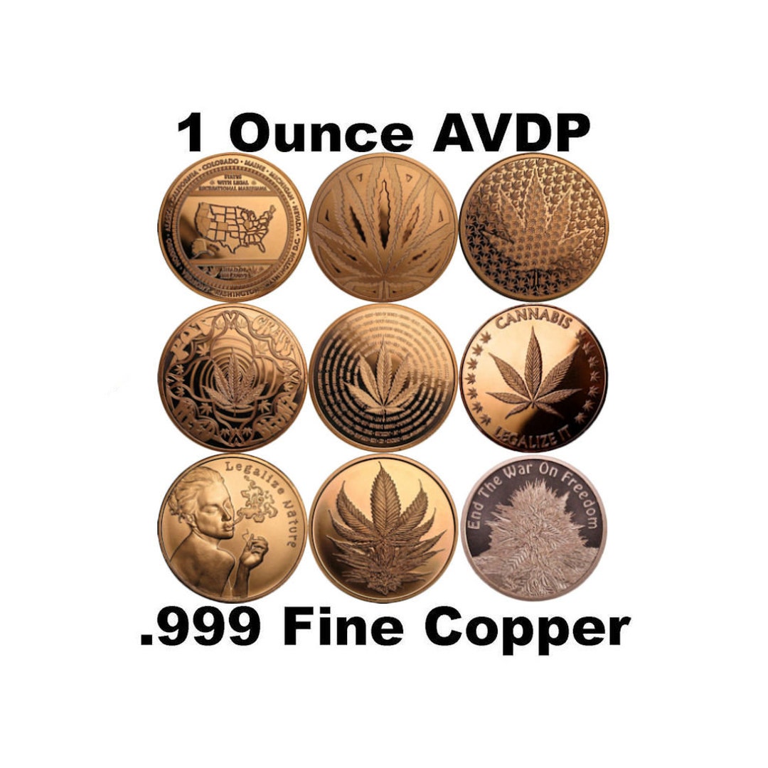 Cannabis Themed 1 Oz .999 Pure Copper BU Round Challenge Coins - Etsy