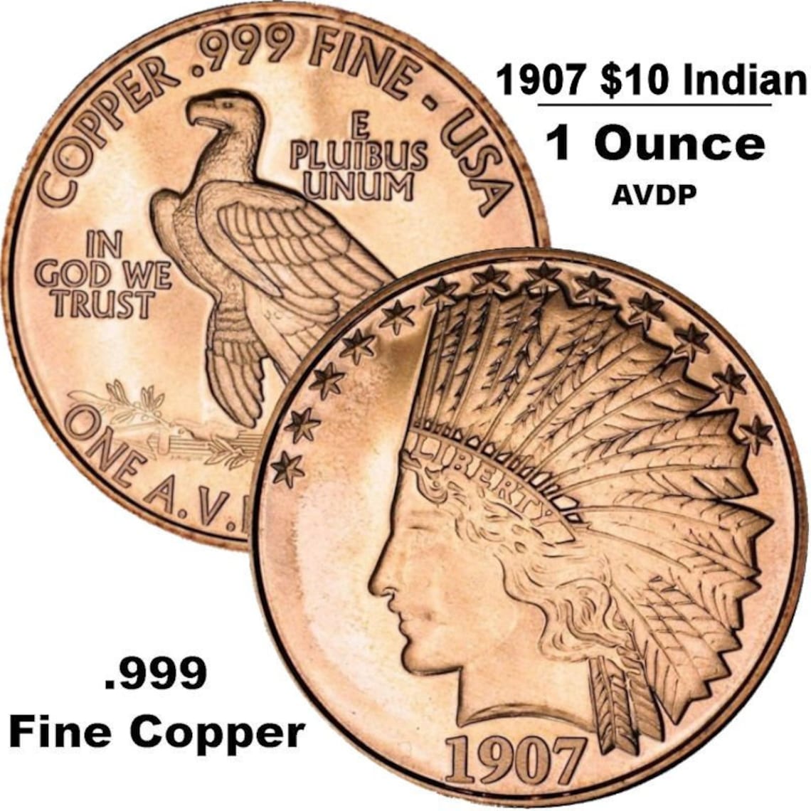 Currency Designs 1 oz .999 Pure Copper Round Challenge Coins | Etsy