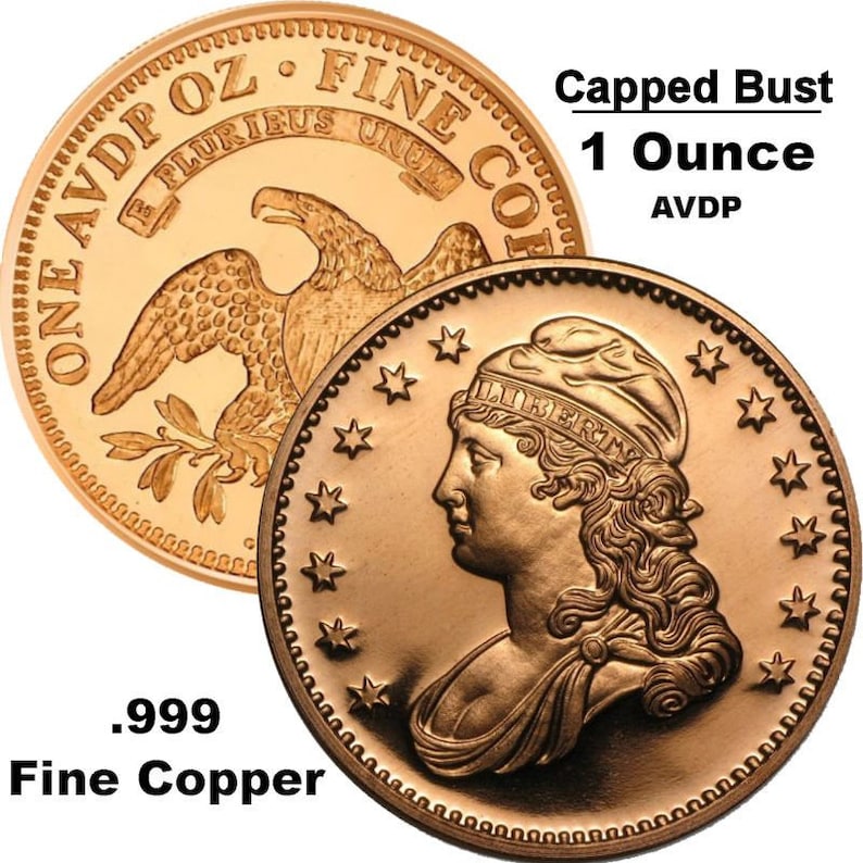 Currency Designs 1 Oz .999 Pure Copper Round Challenge Coins - Etsy