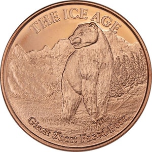 Extinct Creatures - Dinosaur & Ice Age 1 Oz .999 Pure Copper Round ...