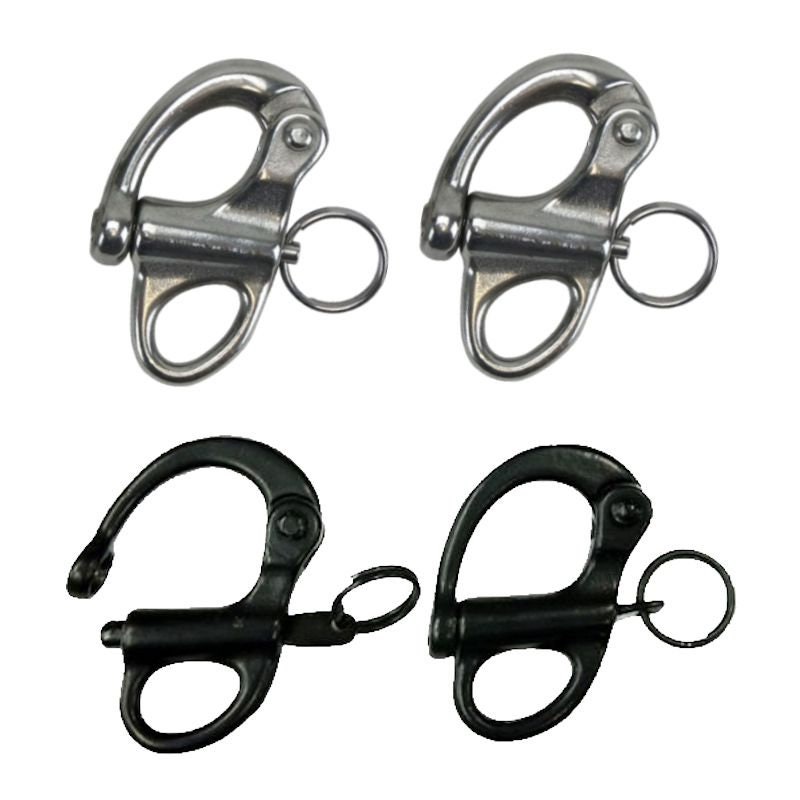 Stainless Steel Fixed Eye Snap Shackles in Black or Silver - Etsy UK