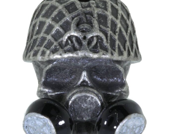 Biohazard Gas Mask Paracord/leather Lanyard Bead by Bad Azz - Etsy