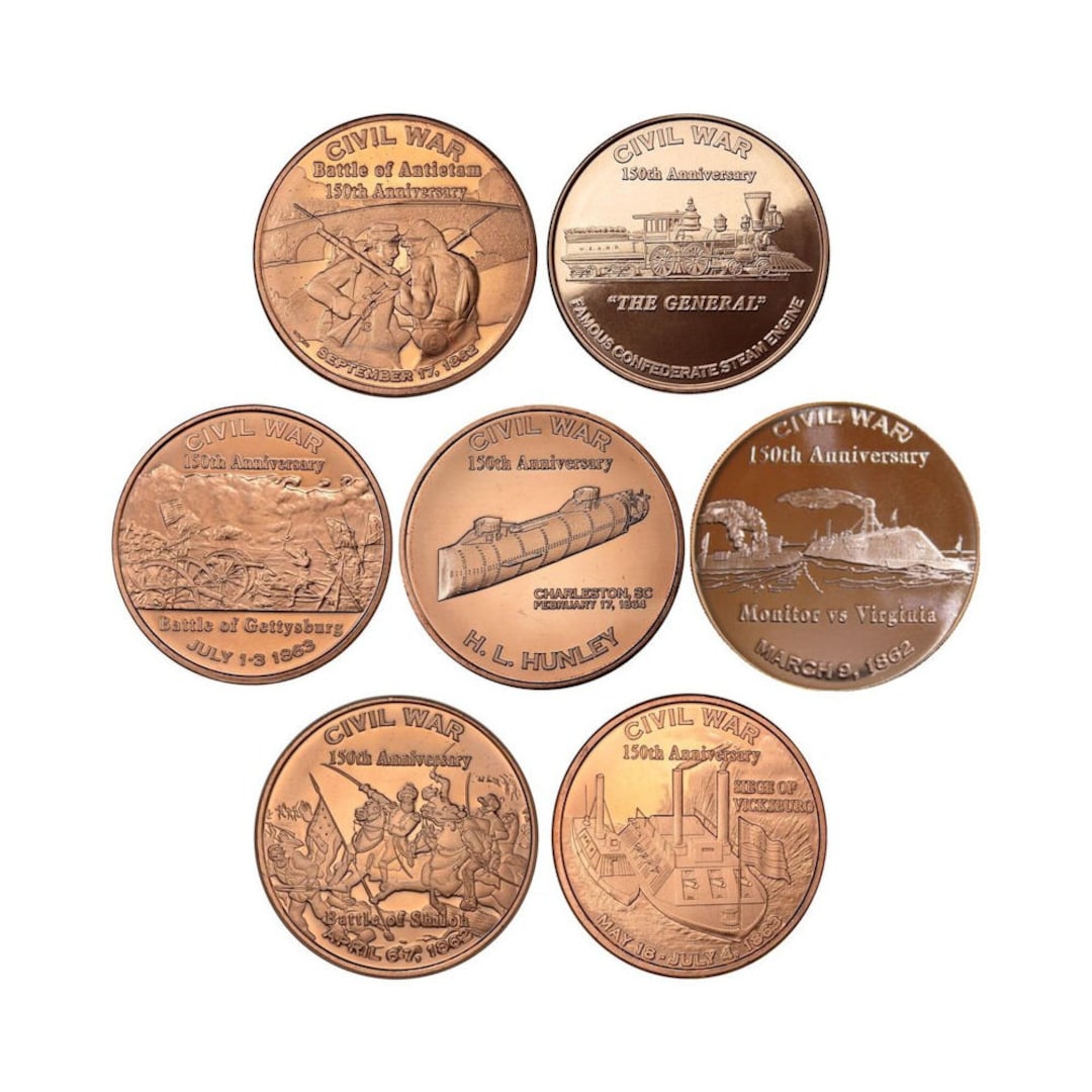 Civil War Series 1 Oz .999 Pure Copper Rounds / Challenge Coins - Etsy