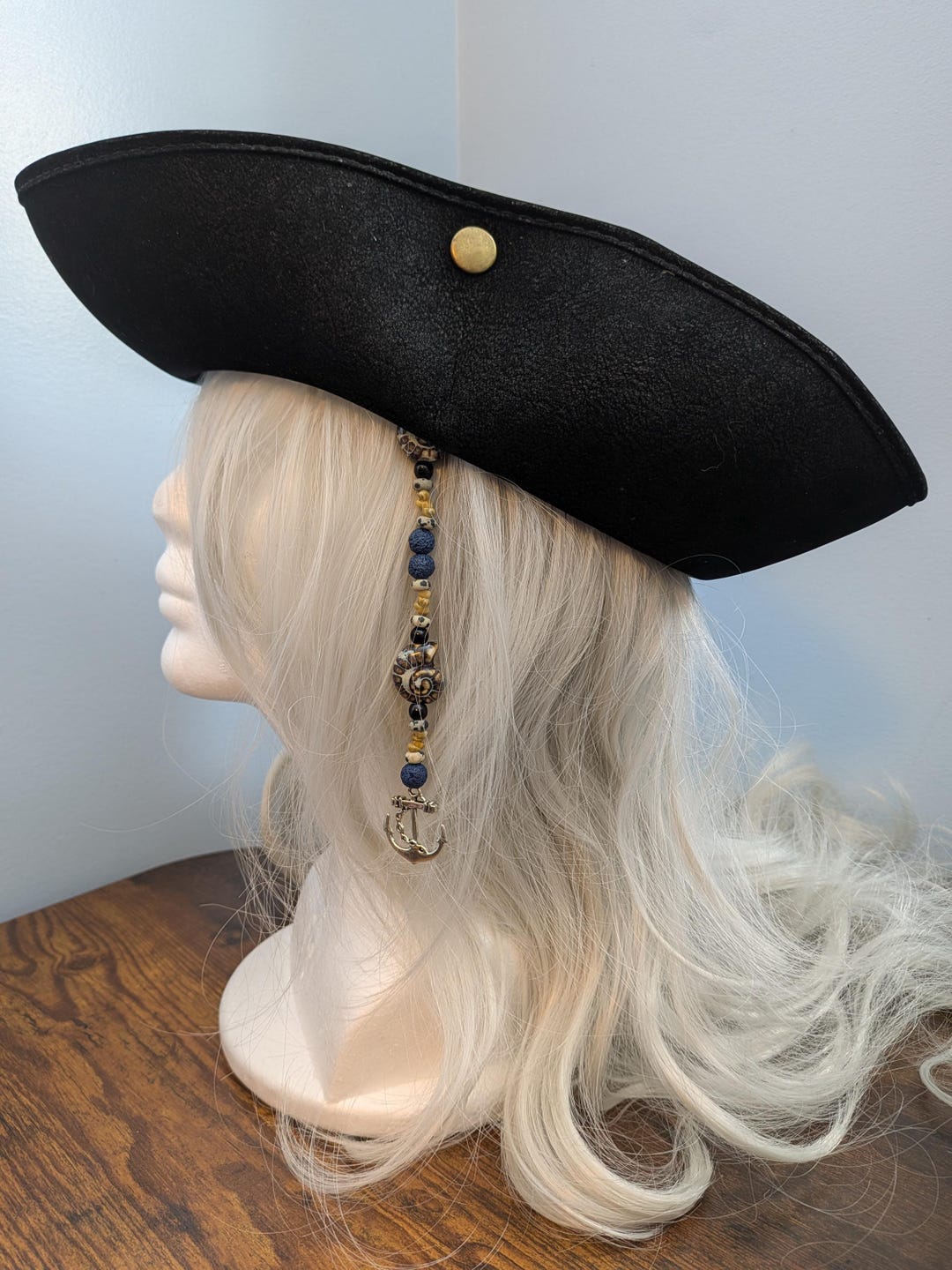 Anchor Beaded Hair or Hat Clip, Pirate Costume Accessory, Nautical Hair ...