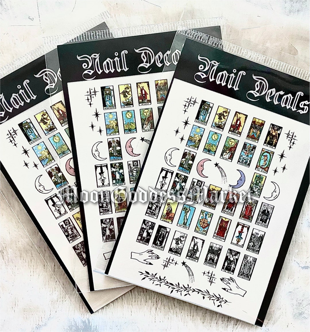 NEW & Improved! TAROT CARD Nail Decals Waterslide Type Mystical ...