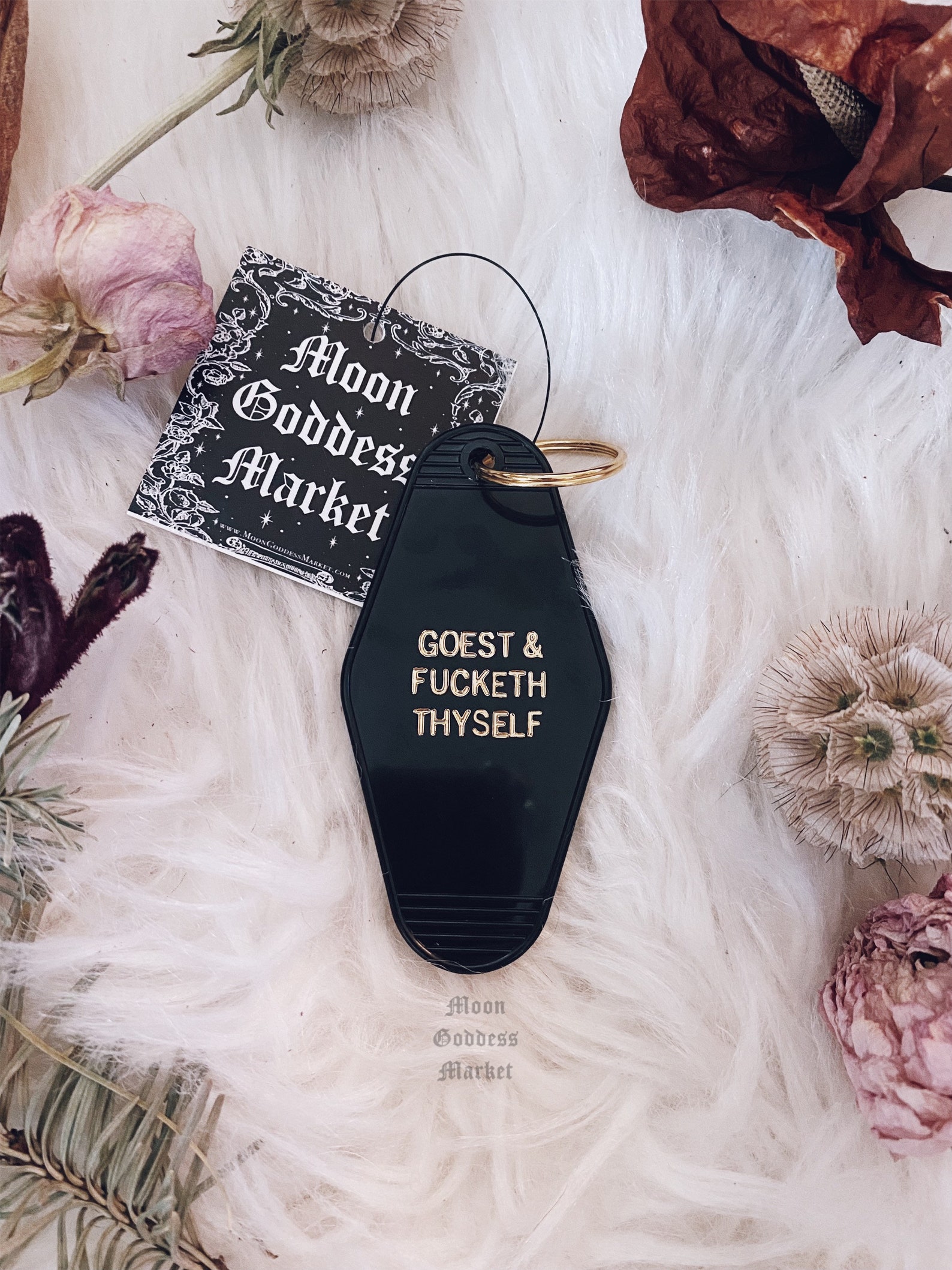 Hotel Motel Key Chain Sassy Gift Black and Gold Goest - Etsy