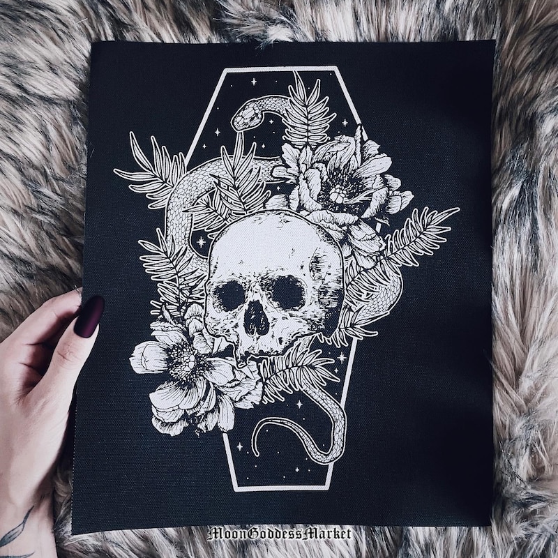 Skull Snake Back Patch - Etsy