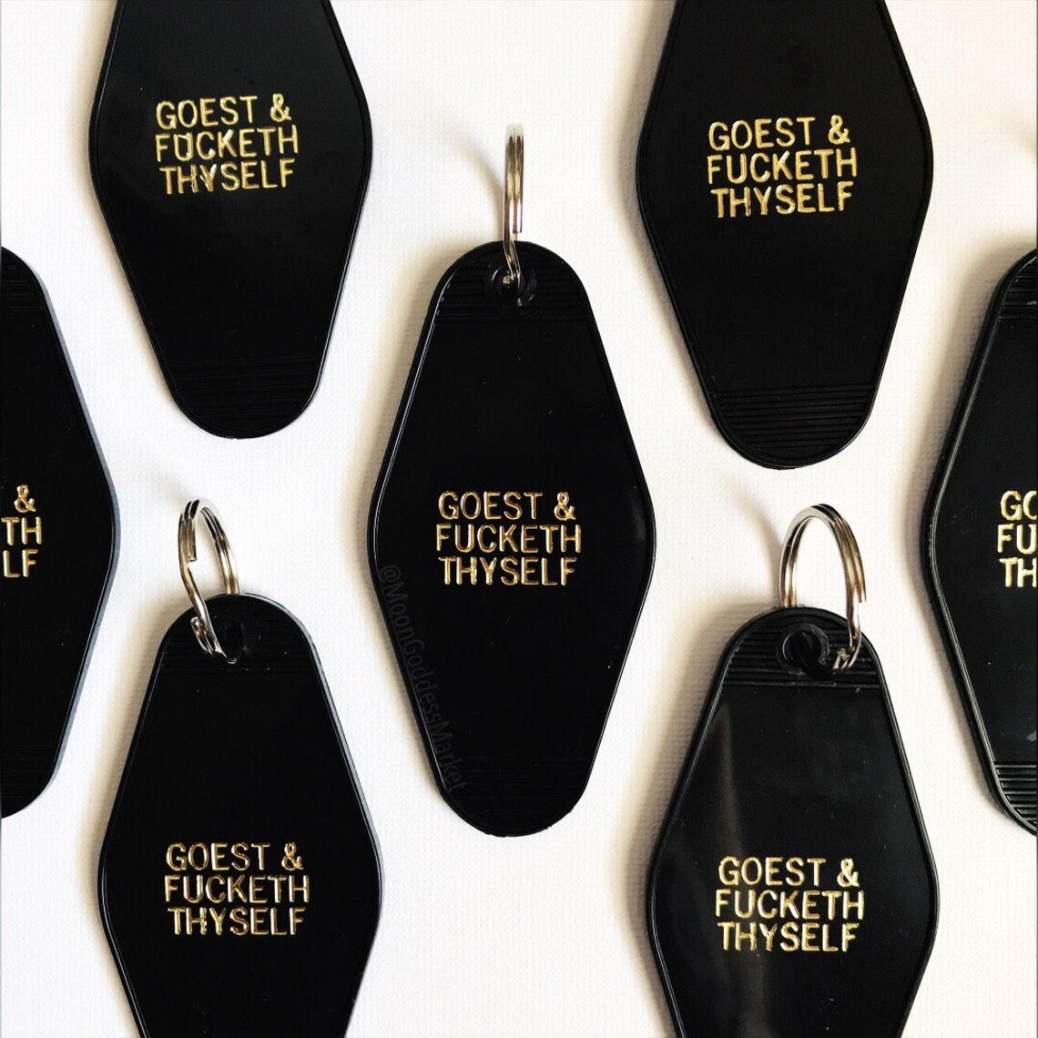 Hotel Motel Key Chain Sassy Gift Black and Gold Goest - Etsy