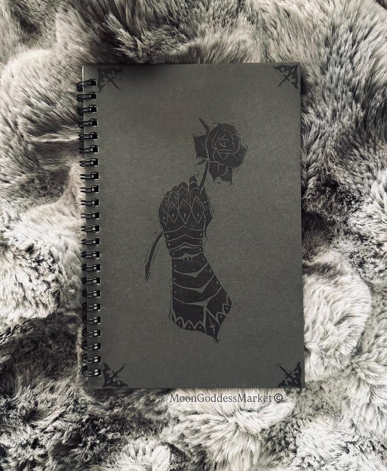 Hand Printed Knight Gauntlet Journal: Medieval Goth A5 Notebook - Etsy