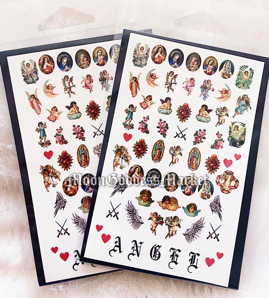 Madonna Mary Catholic Angels Bleeding Heart Waterslide Nail Decals - Etsy