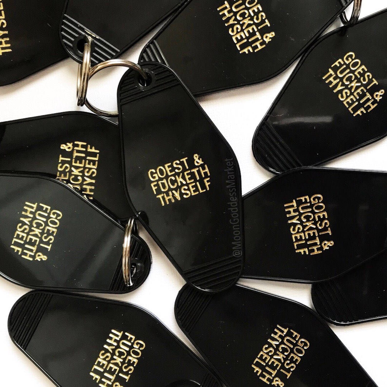 Hotel Motel Key Chain Sassy Gift Black and Gold Goest - Etsy