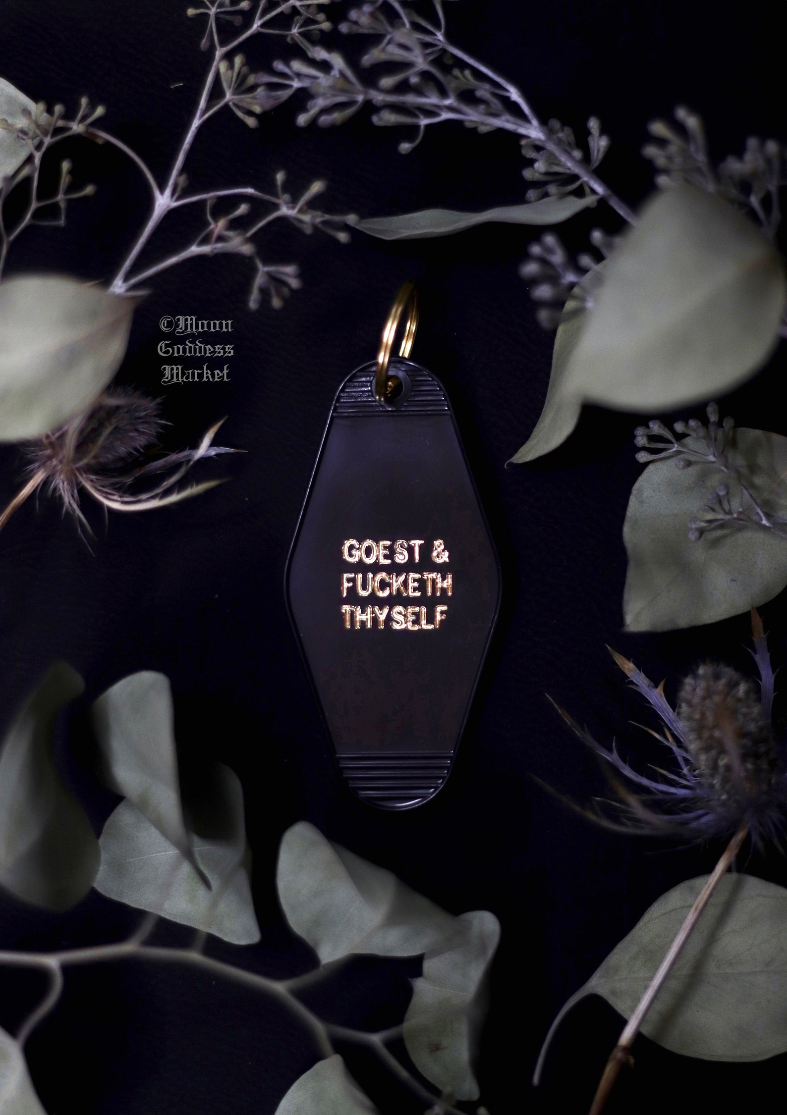 Hotel Motel Key Chain Sassy Gift Black and Gold Goest - Etsy