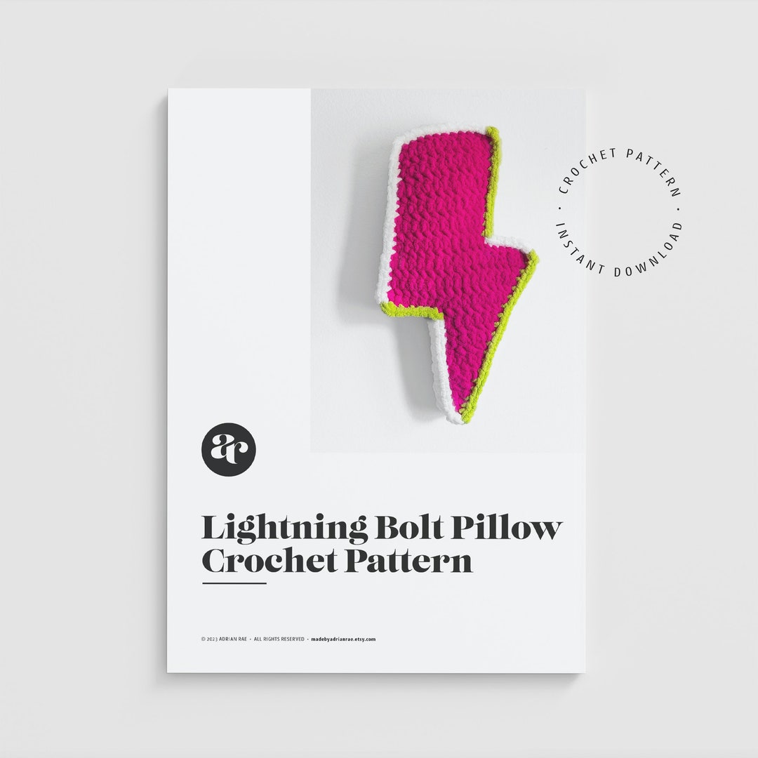 CROCHET PATTERN • Lightning Bolt Pillow • Plush Home Decor PDF Pattern ...