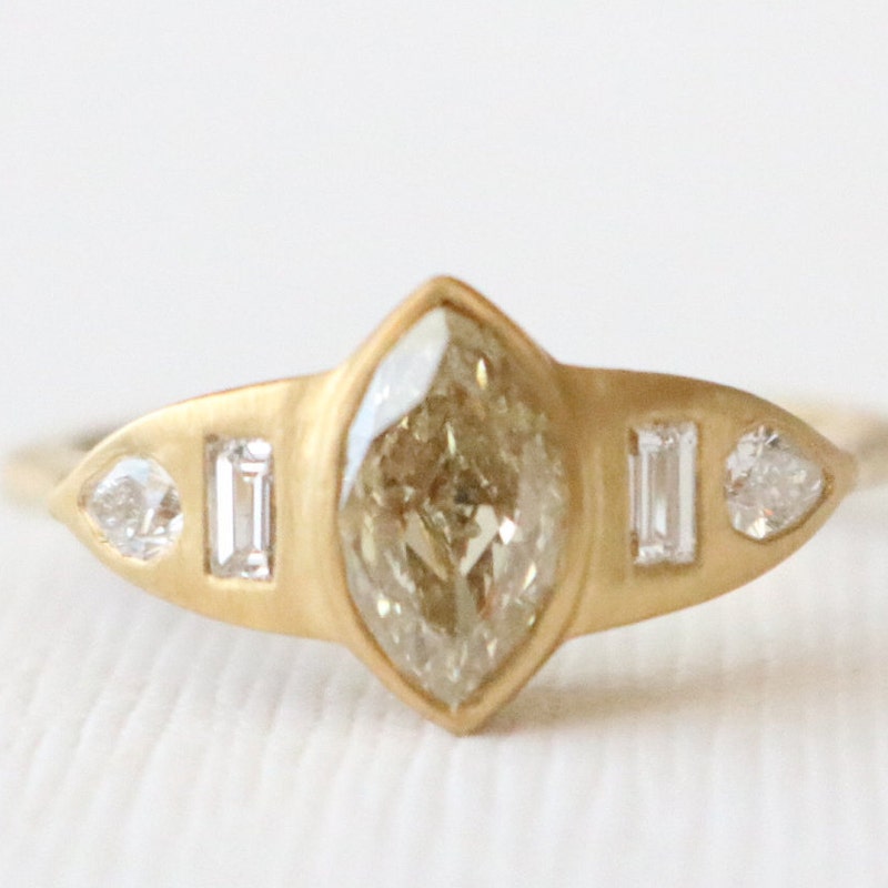 Modern Diamond Ring - Etsy