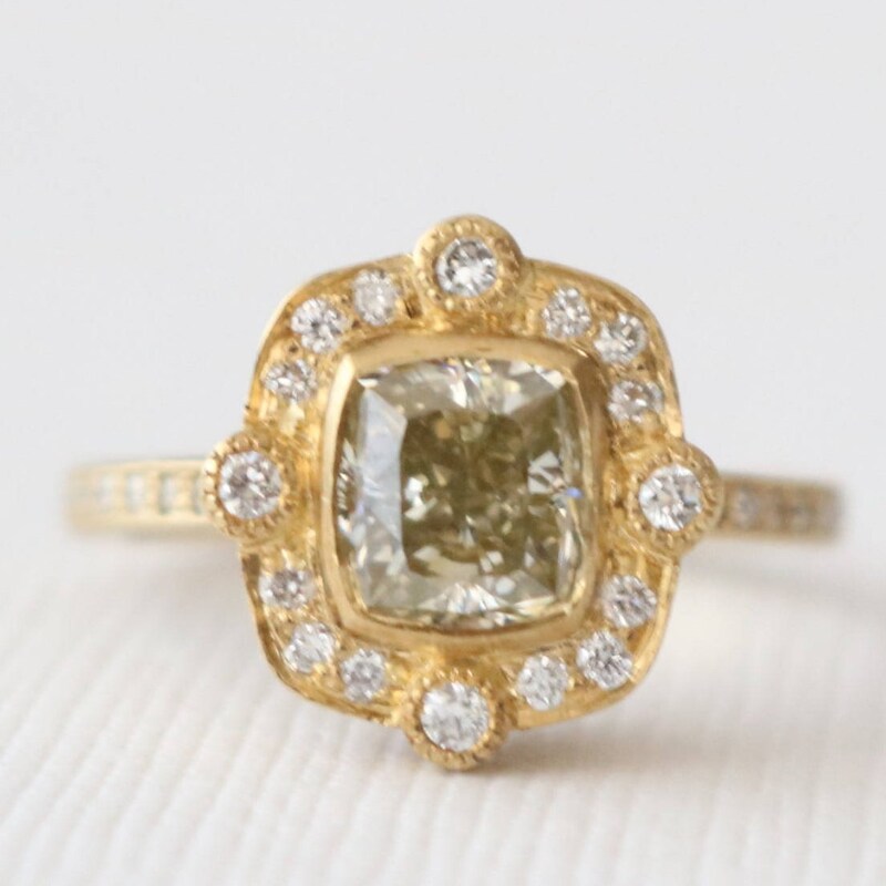 Bezel Diamond Ring - Etsy