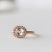 1.01 Ct. Oval Light Peach Sapphire Milgrain Bezel Halo Ring in - Etsy