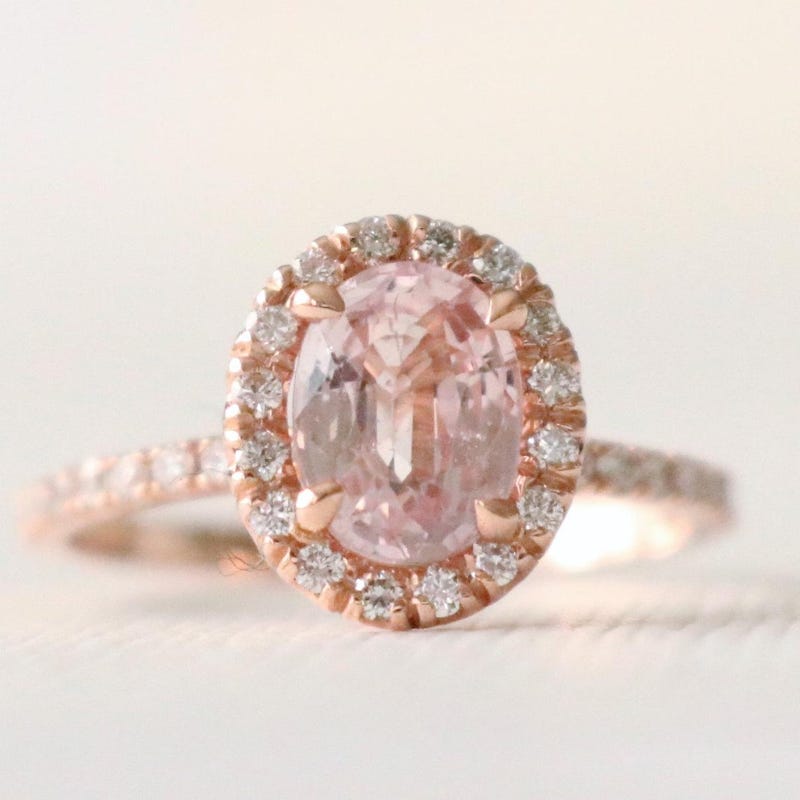 Peach Sapphire Ring - Etsy