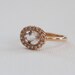 1.01 Ct. Oval Light Peach Sapphire Milgrain Bezel Halo Ring in - Etsy