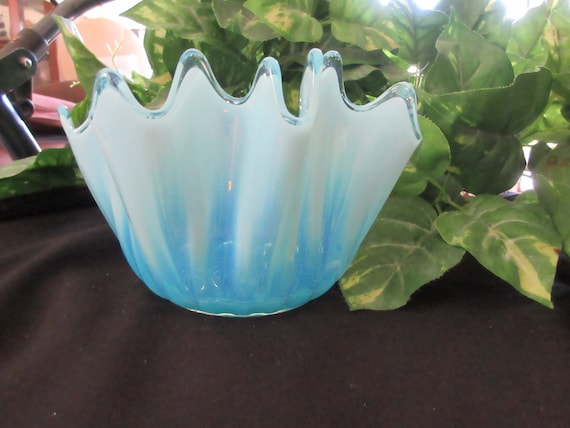 Fenton Blue Fluted Glass Dish Bowl Vintage Gift for Her | Etsy Fenton Blue Fluted Glass Dish Bowl Vintage Gift for Her | Etsy