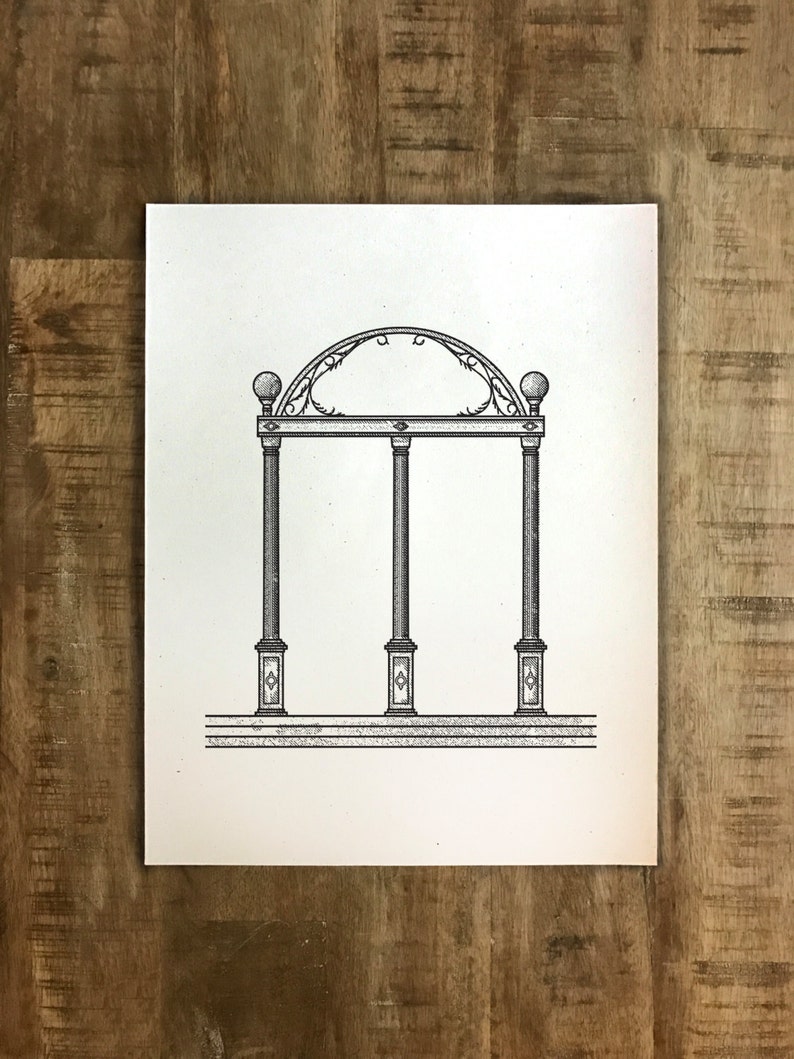 UGA Arch Athens Georgia Print Multiple Sizes Original | Etsy