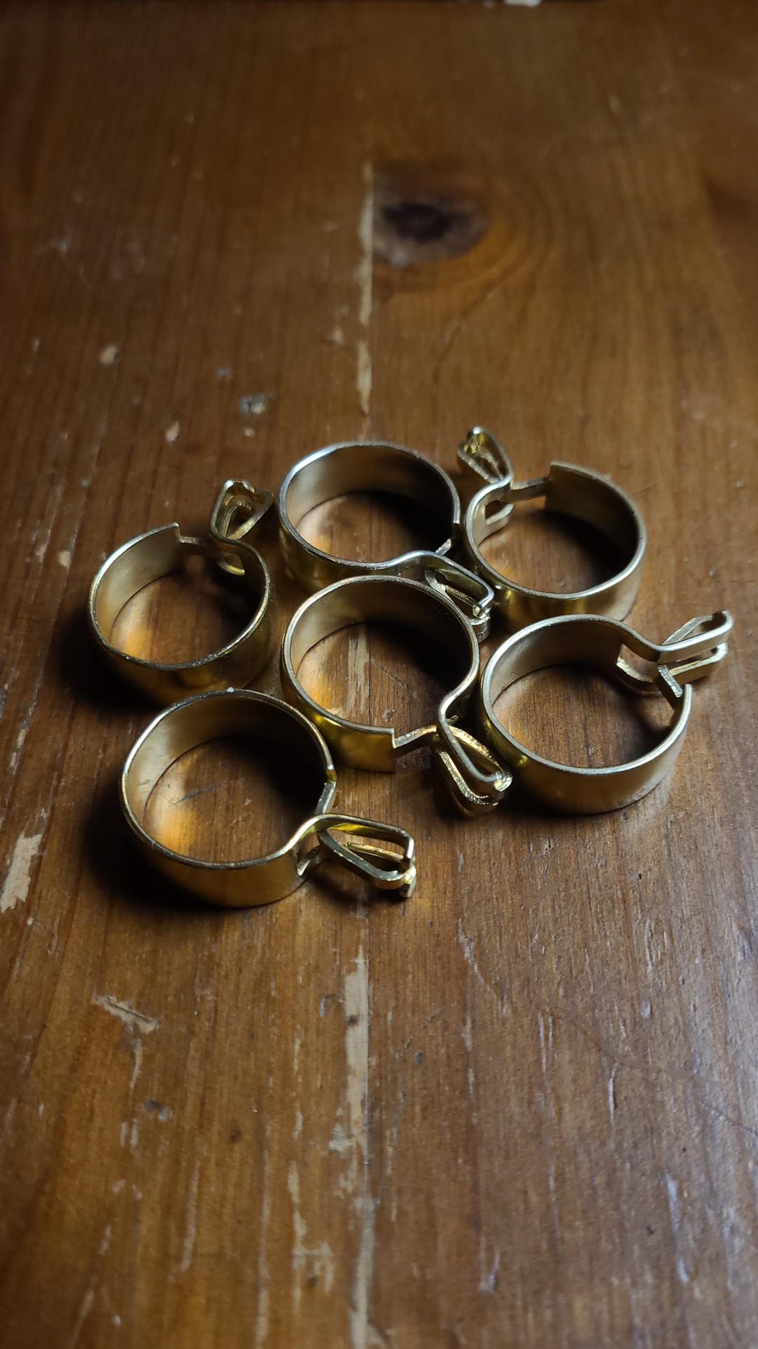 Vintage Brass Tone Metal Cafe Curtain Clip Rings - Etsy