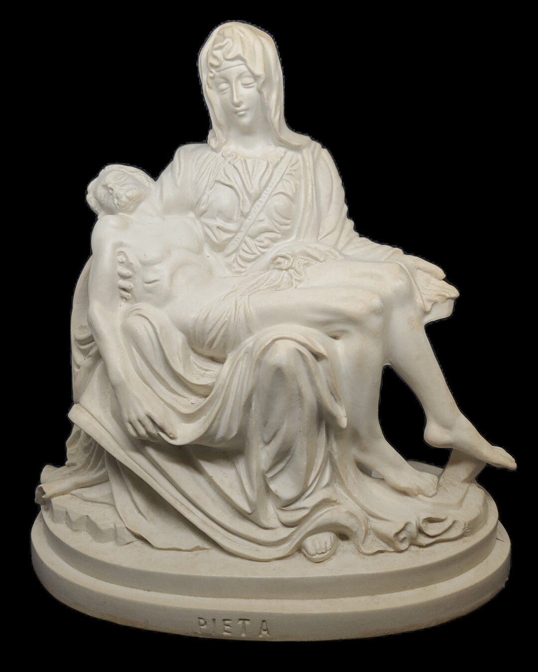 Vintage 7" Pieta Statuette of Mary Holding Jesus, Molded Plastic ...