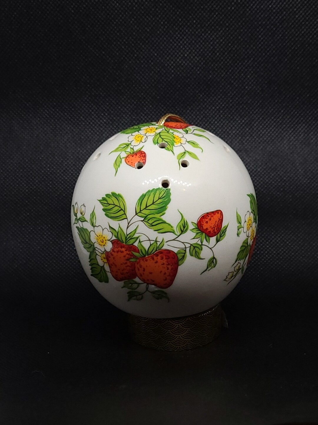 Strawberry Diffuser Porcelain Ornament Potpourri Holder Vintage 1980s ...