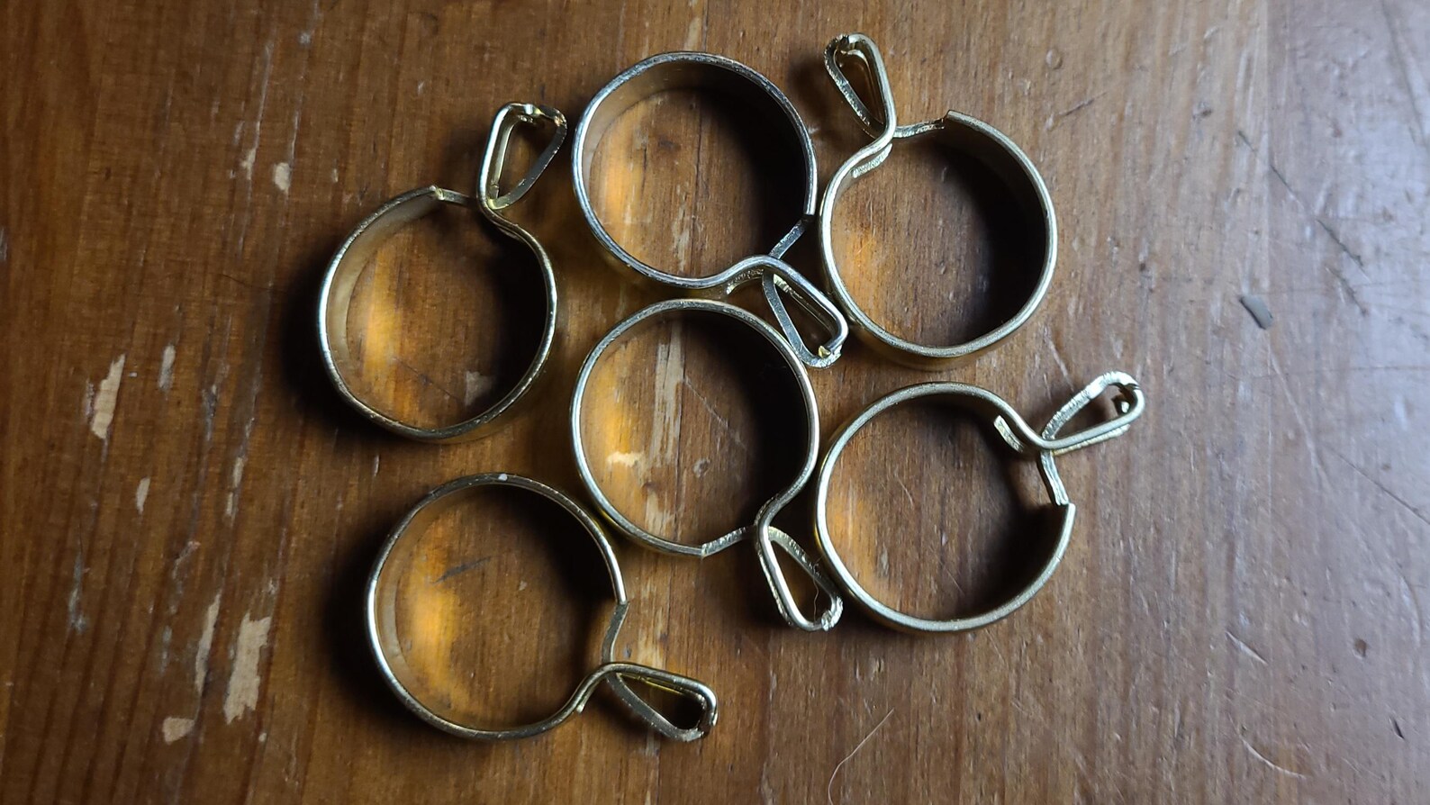 Vintage Brass Tone Metal Cafe Curtain Clip Rings - Etsy